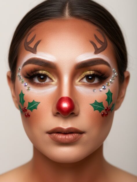 28 Festive Christmas Face Painting Ideas For Women In 2023