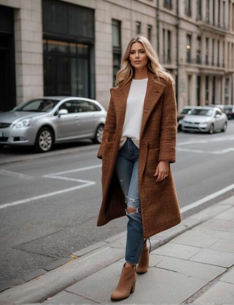30 Stylish Woolen Coat Outfits For Women In Winter 2024