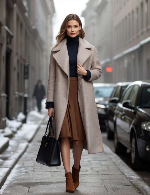 30 Stylish Woolen Coat Outfits For Women In Winter 2024