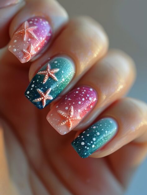 Dive Into 35 Starfish Nail Art Design Ideas