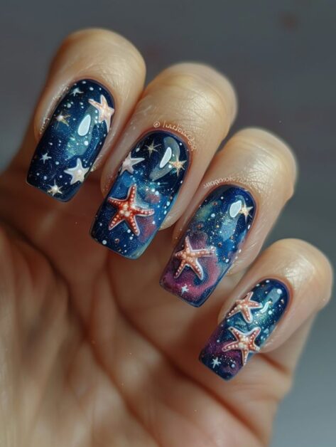 Dive Into 35 Starfish Nail Art Design Ideas