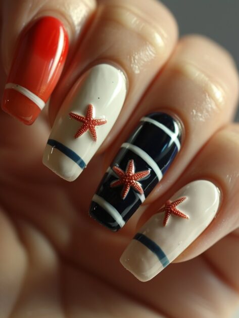 Dive Into 35 Starfish Nail Art Design Ideas