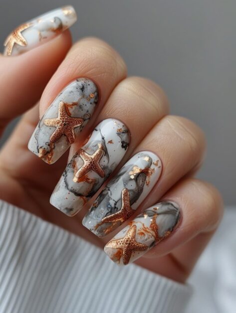 Dive Into 35 Starfish Nail Art Design Ideas