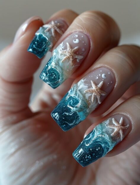 Dive Into 35 Starfish Nail Art Design Ideas