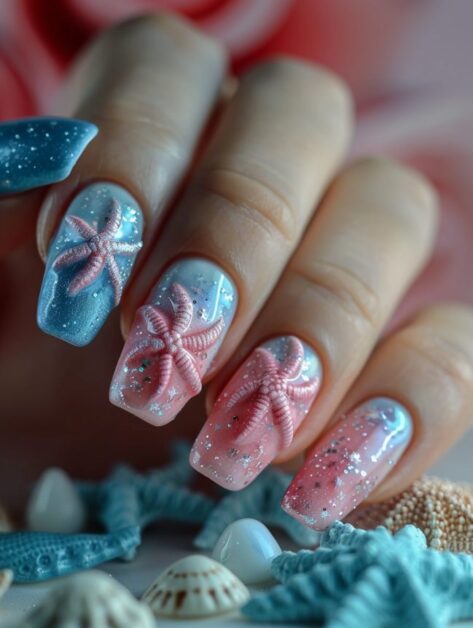 Dive Into 35 Starfish Nail Art Design Ideas