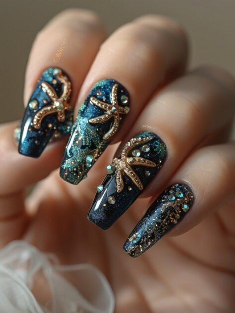 Dive Into 35 Starfish Nail Art Design Ideas