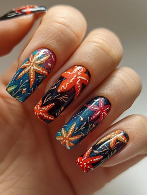 Dive Into 35 Starfish Nail Art Design Ideas