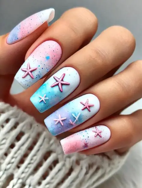 Dive Into 35 Starfish Nail Art Design Ideas